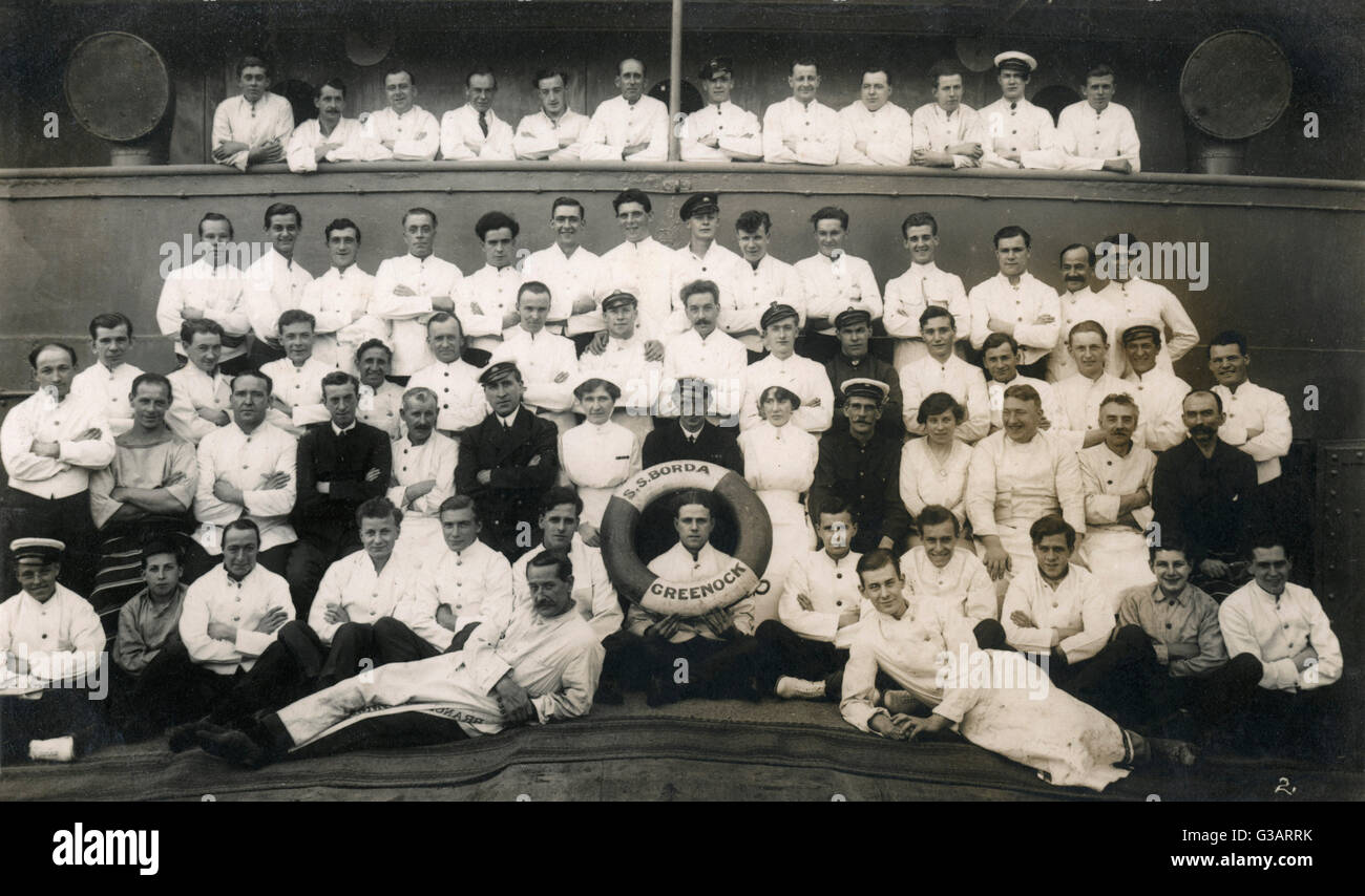 Crew on board SS Borda Stock Photo - Alamy