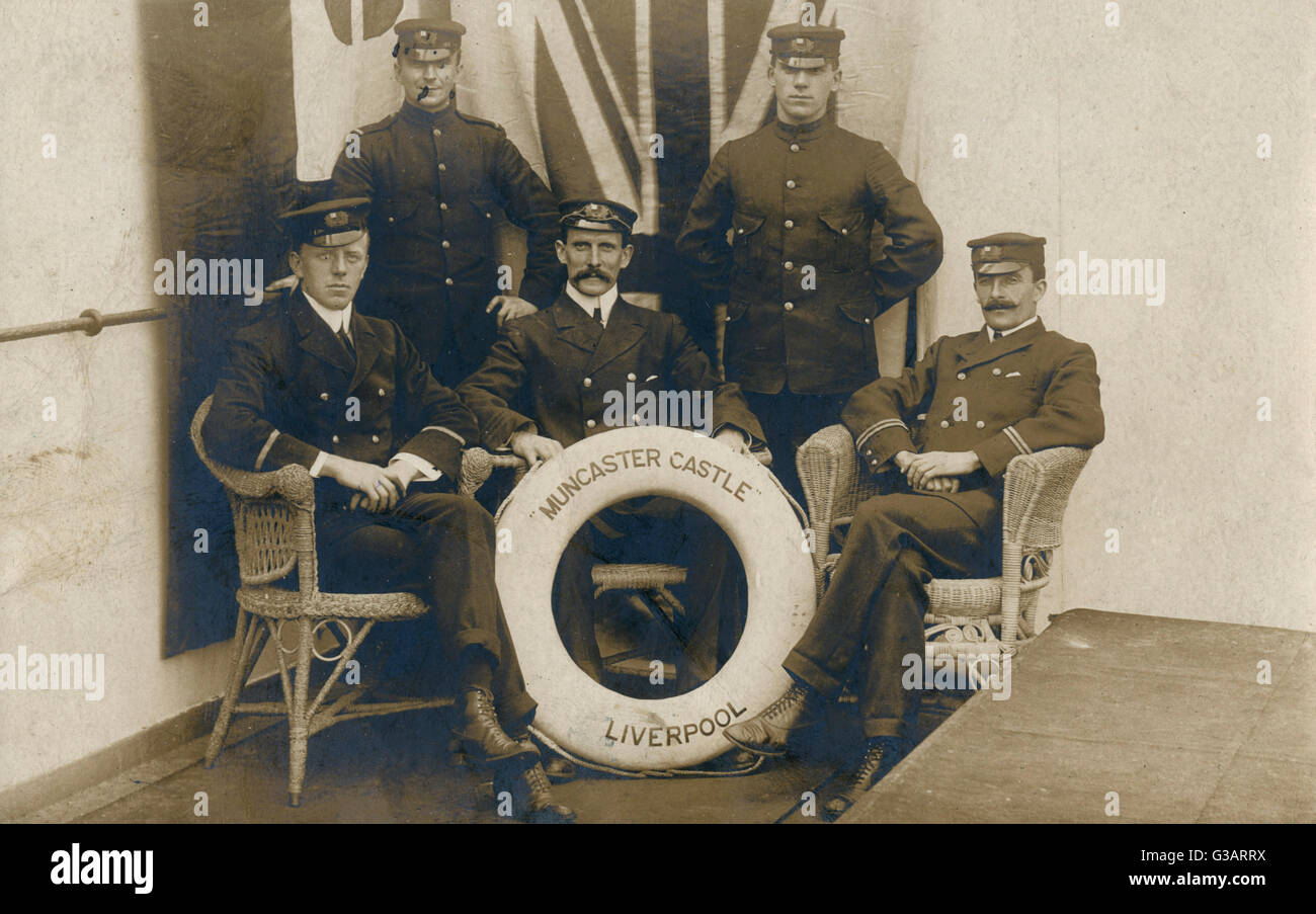 Crew on board the Muncaster Castle, Liverpool Stock Photo - Alamy