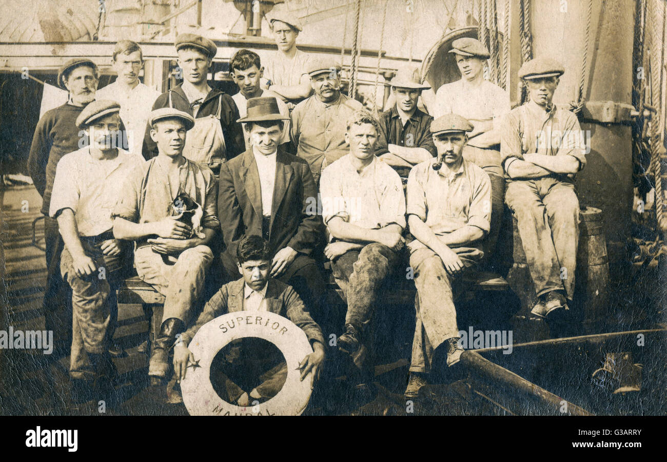 Crew on board the SS Superior, Mandal Stock Photo - Alamy