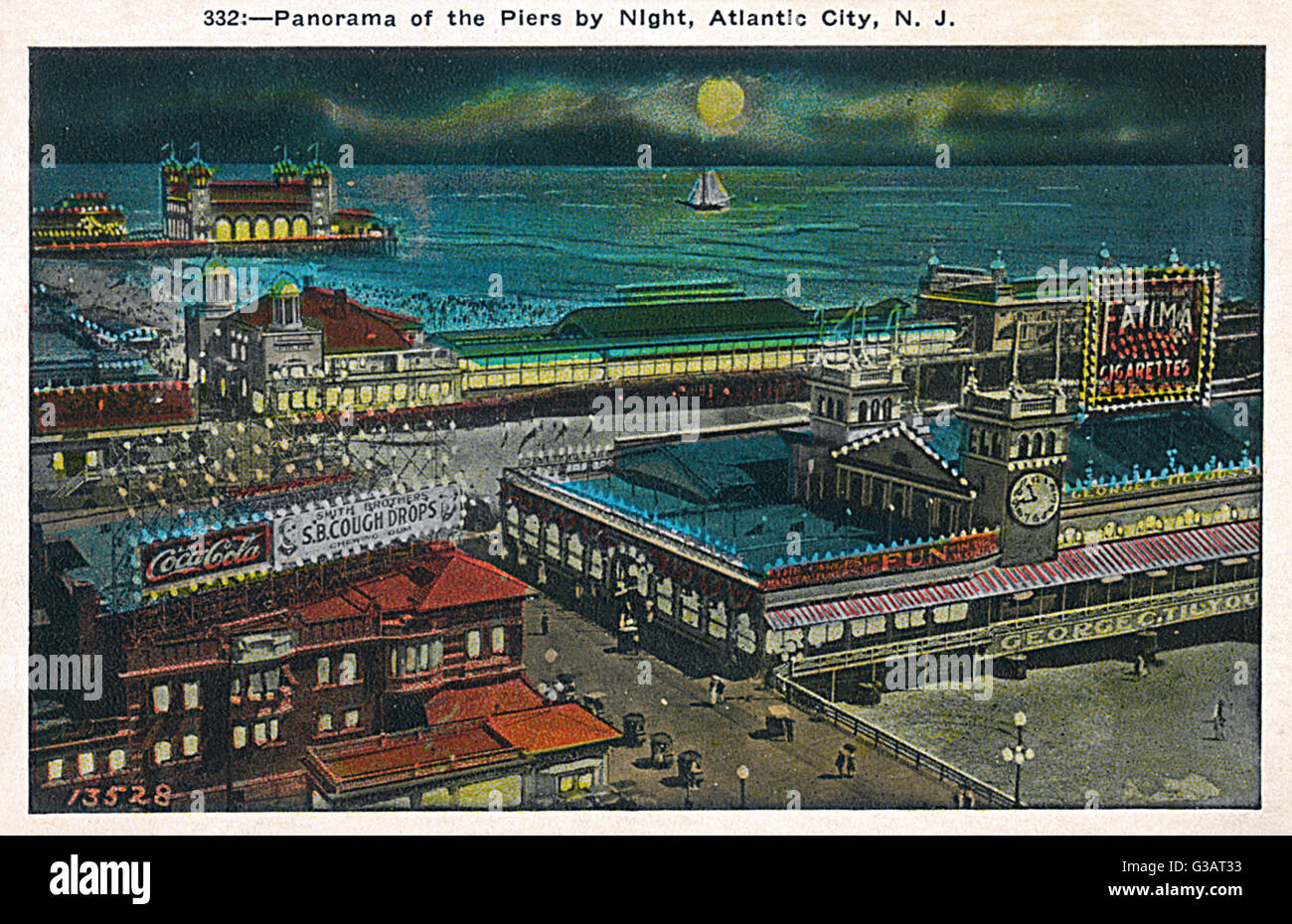 Piers by night, Atlantic City, New Jersey, USA Stock Photo - Alamy
