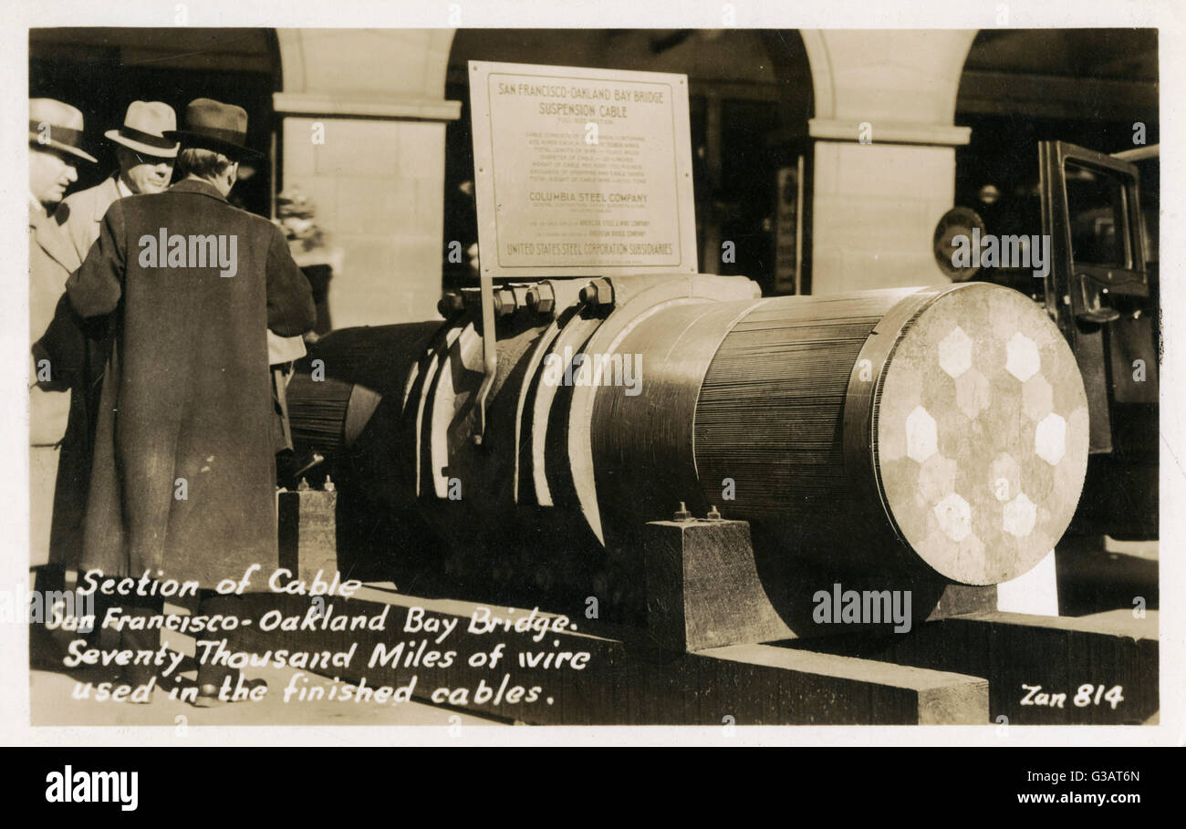 A section of suspension cable used in the construction of the Golden ...