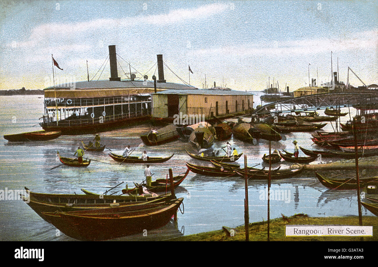 Rangoon burma port hi-res stock photography and images - Alamy