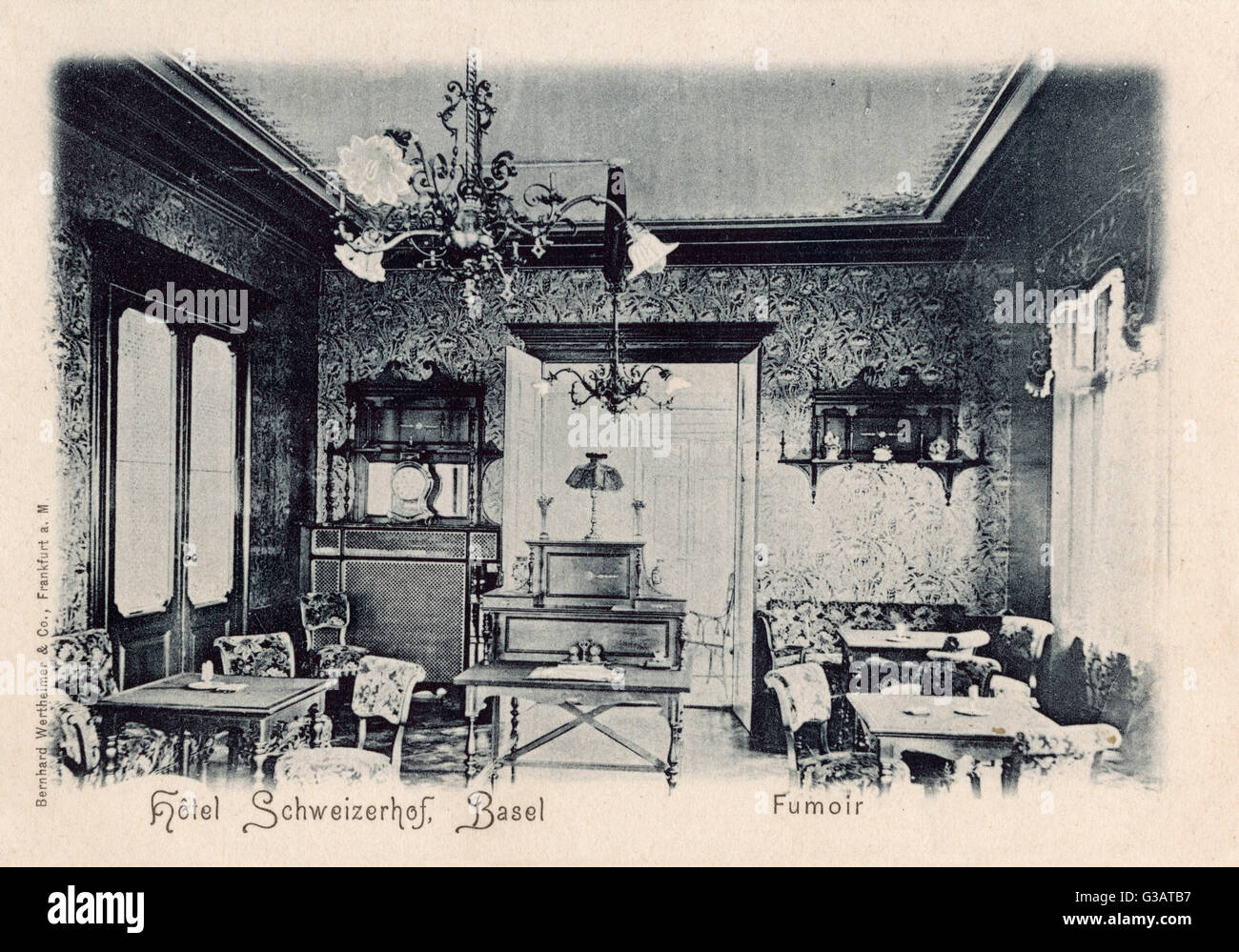 Smoking room, Hotel Schweizerhof, Basel, Switzerland Stock Photo - Alamy