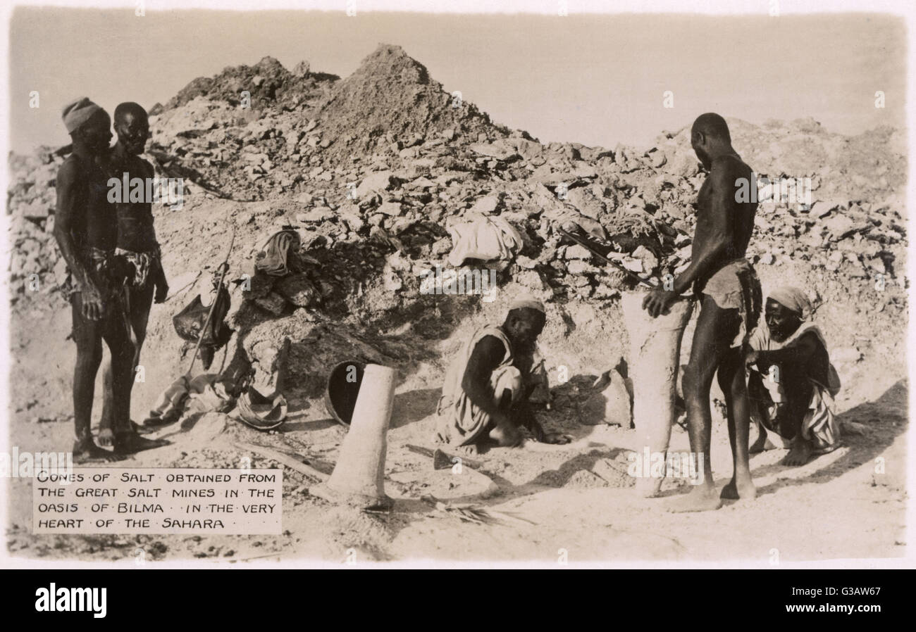 Cones of salt - The Great Salt Mines, Oasis of Bilma, Sahara Stock ...