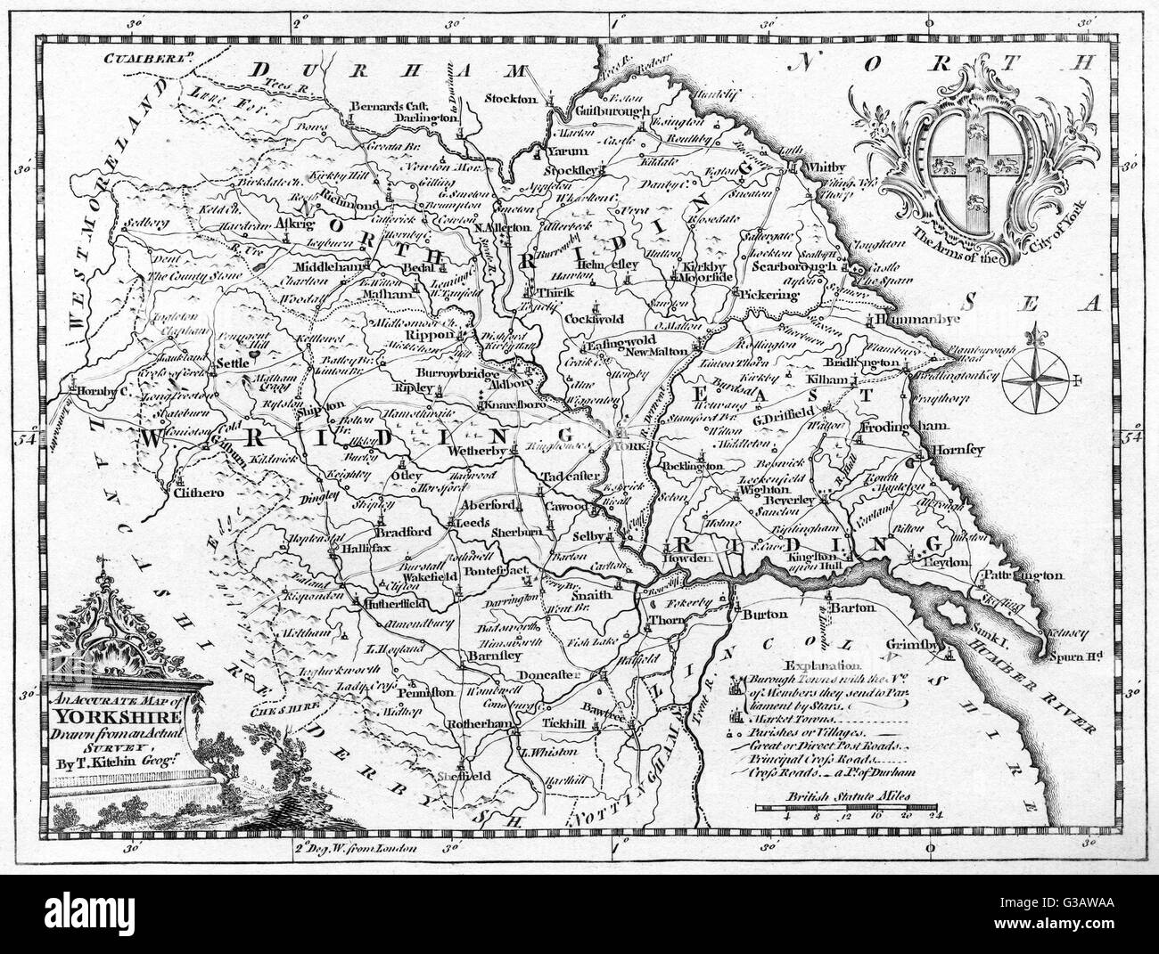 Yorkshire map hi-res stock photography and images - Alamy