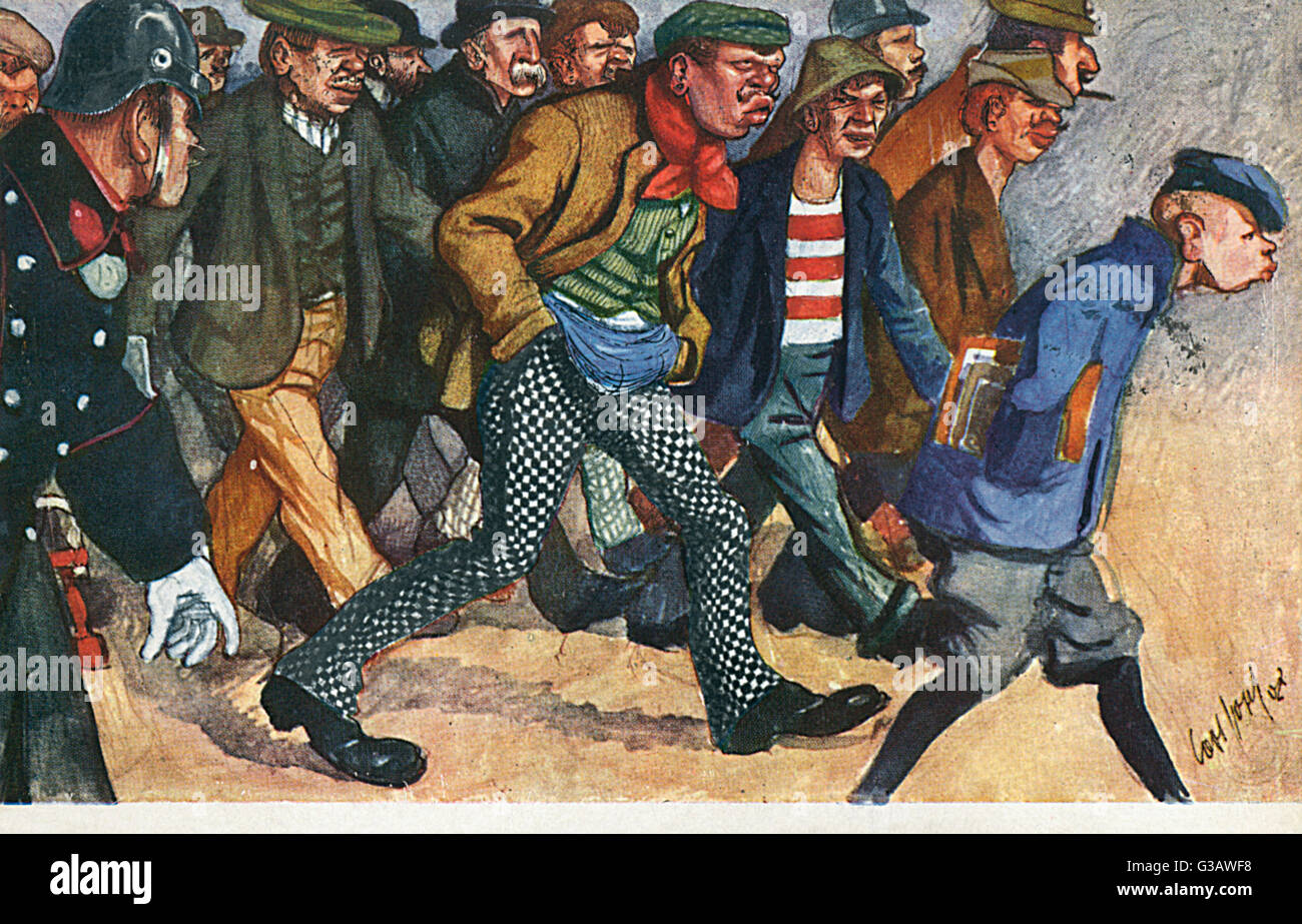 Group of men with policeman, Vienna, Austria Stock Photo - Alamy