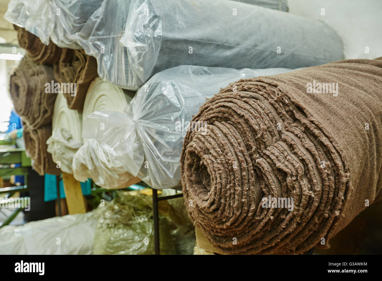 Rolls of materials for footwear production Stock Photo - Alamy