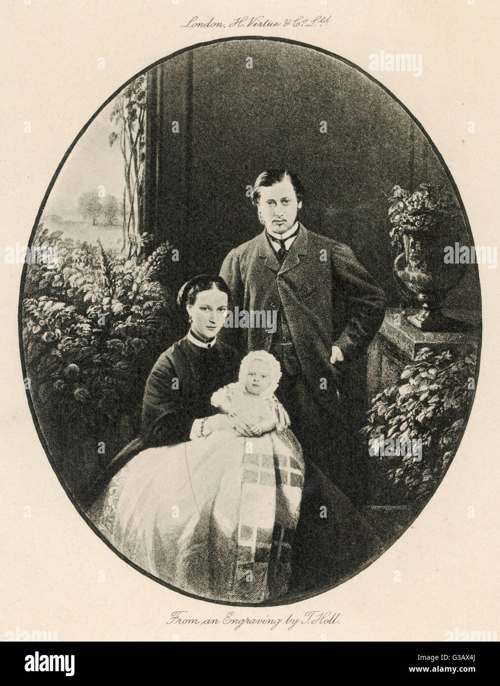 Prince Edward and Alexandra with baby Albert Victor 1864 Stock Photo ...