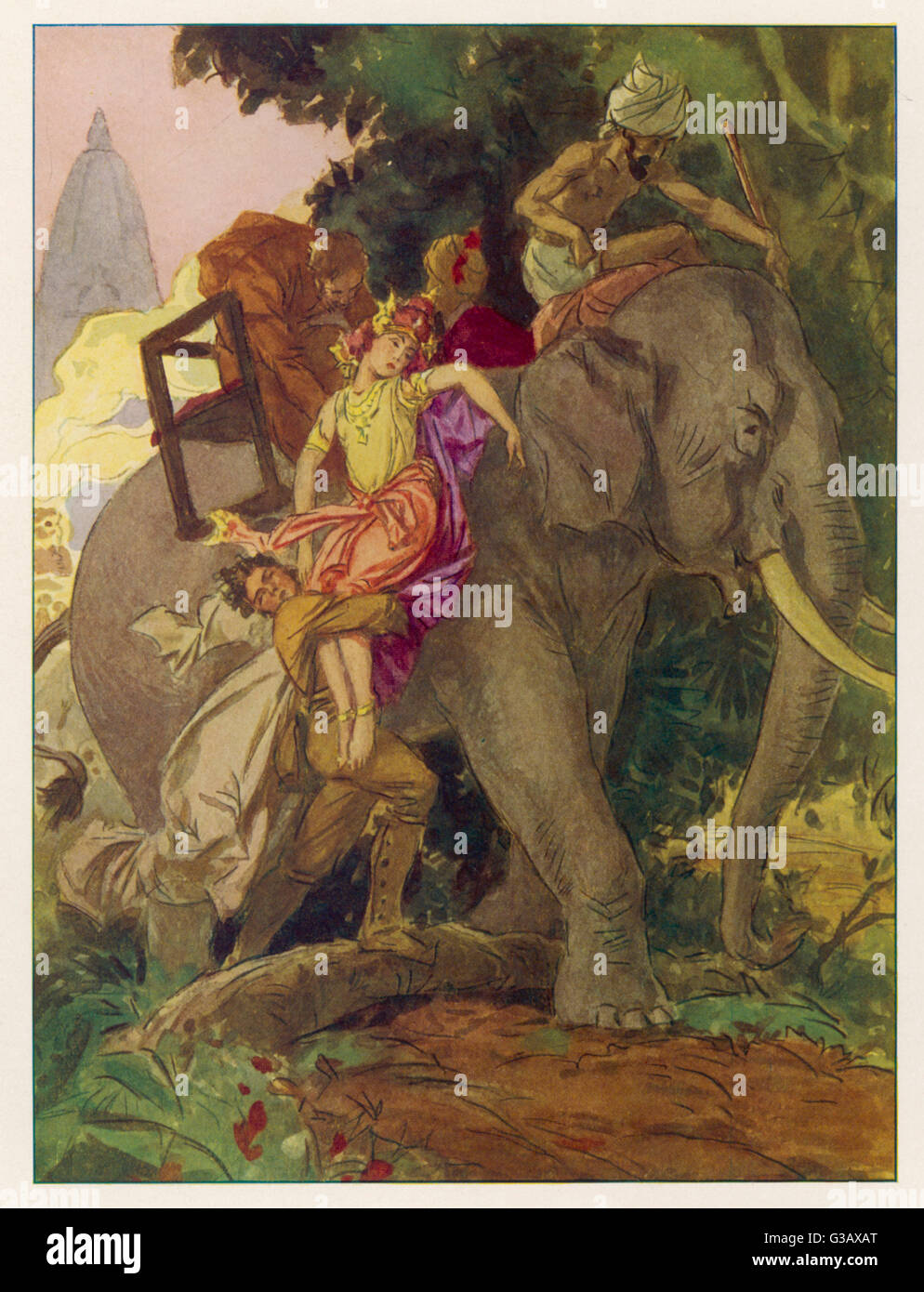 'LE TOUR DU MONDE EN 80 JOURS' Passepartout lifts Aouda onto the ...