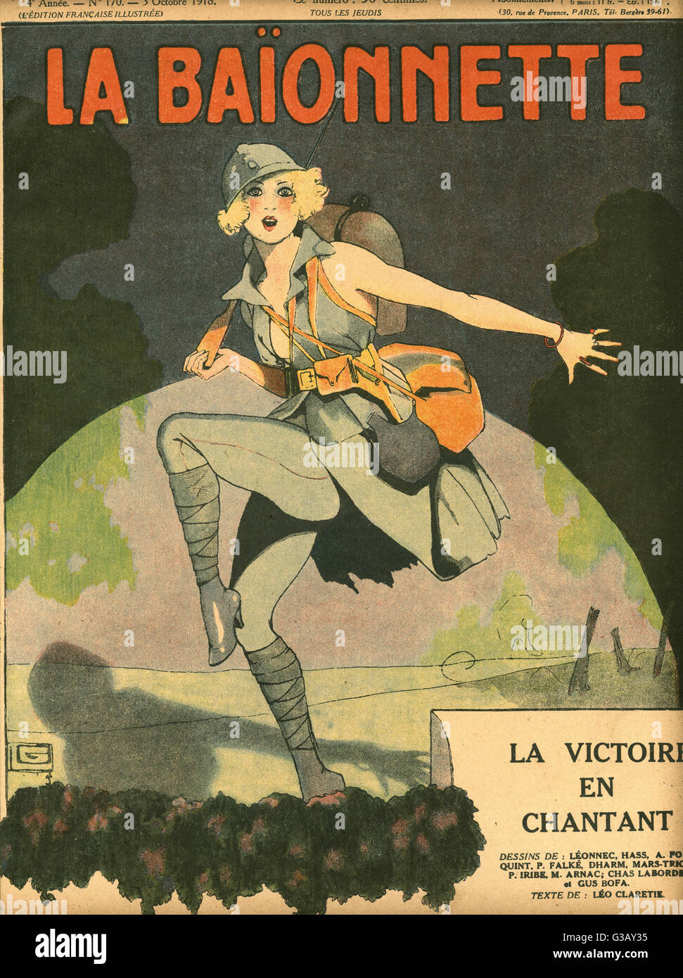 Front cover design, La Baionnette, an issue focusing on the celebration ...