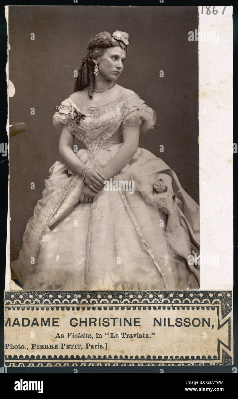 CHRISTINA NILSSON Swedish opera singer as Violetta in Verdi's 'La ...