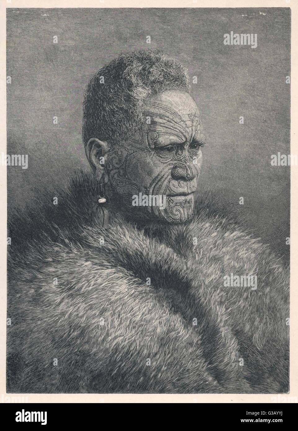 Maori face tattoo hi-res stock photography and images - Alamy