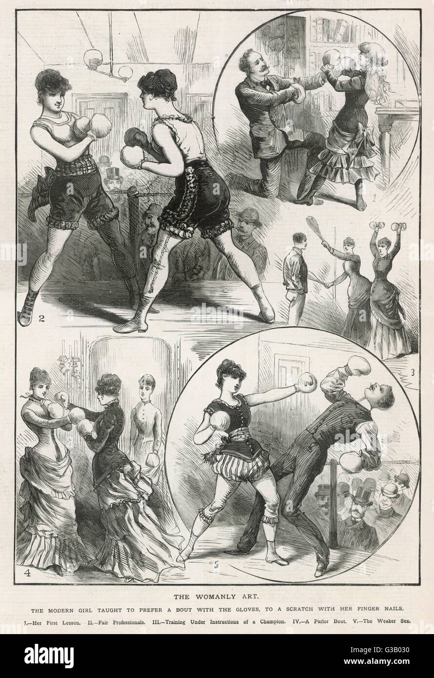 Boxing for Ladies 1886 Stock Photo - Alamy