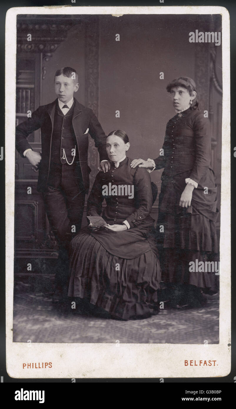 Belfast family photo, 1880s Stock Photo - Alamy