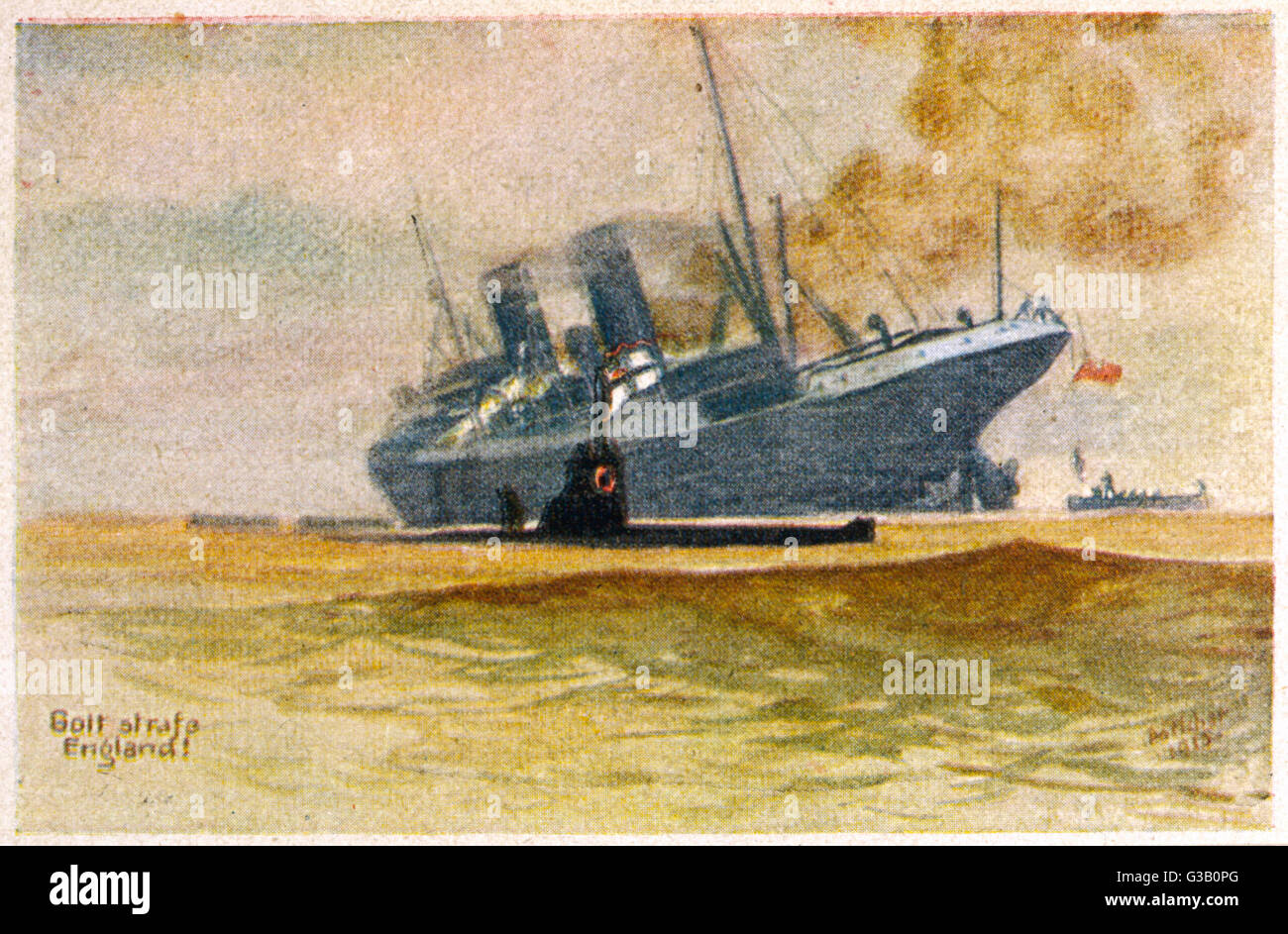 U-BOAT AND VICTIM 1915 Stock Photo - Alamy