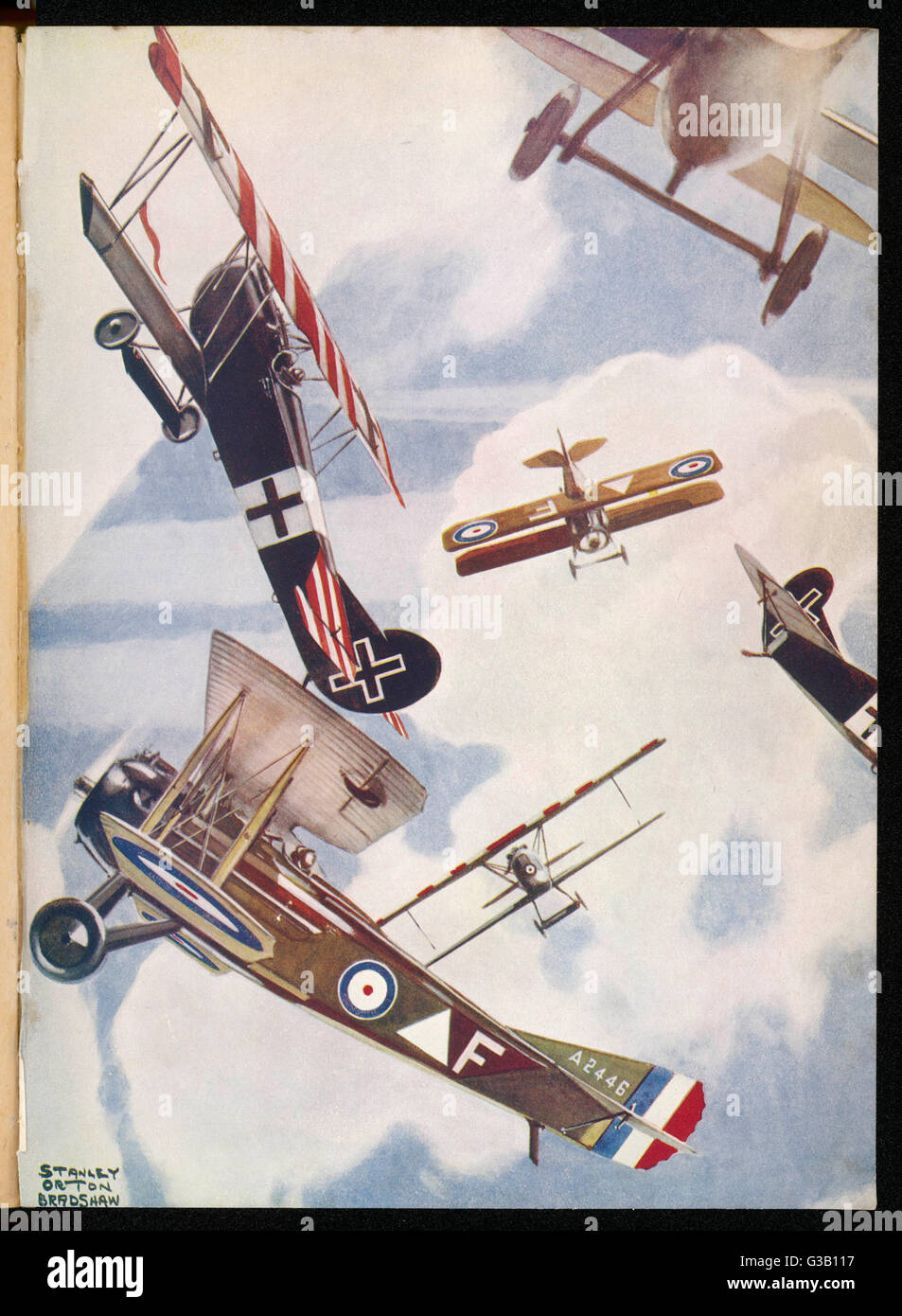 WW1 - Large Aerial Dogfight Stock Photo - Alamy