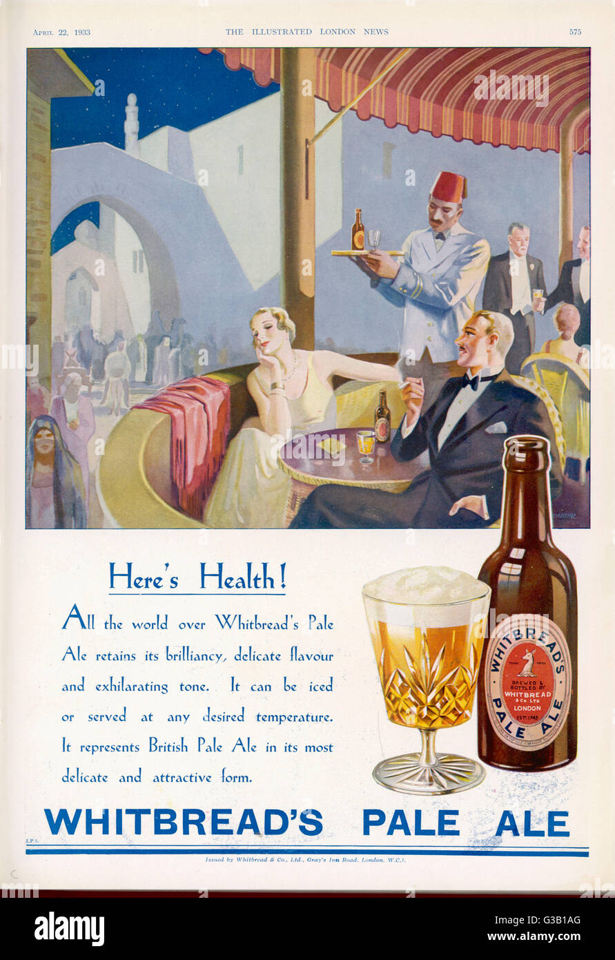 Advert for Whitbread's pale ale 1933 Stock Photo - Alamy