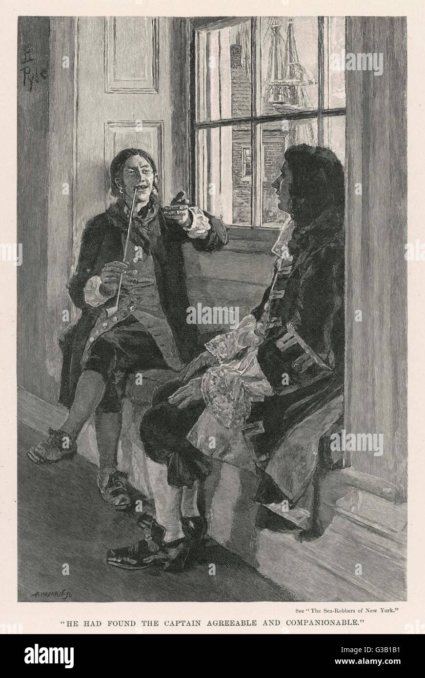 THOMAS TEW Seated in a relaxed pose and smoking a long pipe Date: 1894 ...