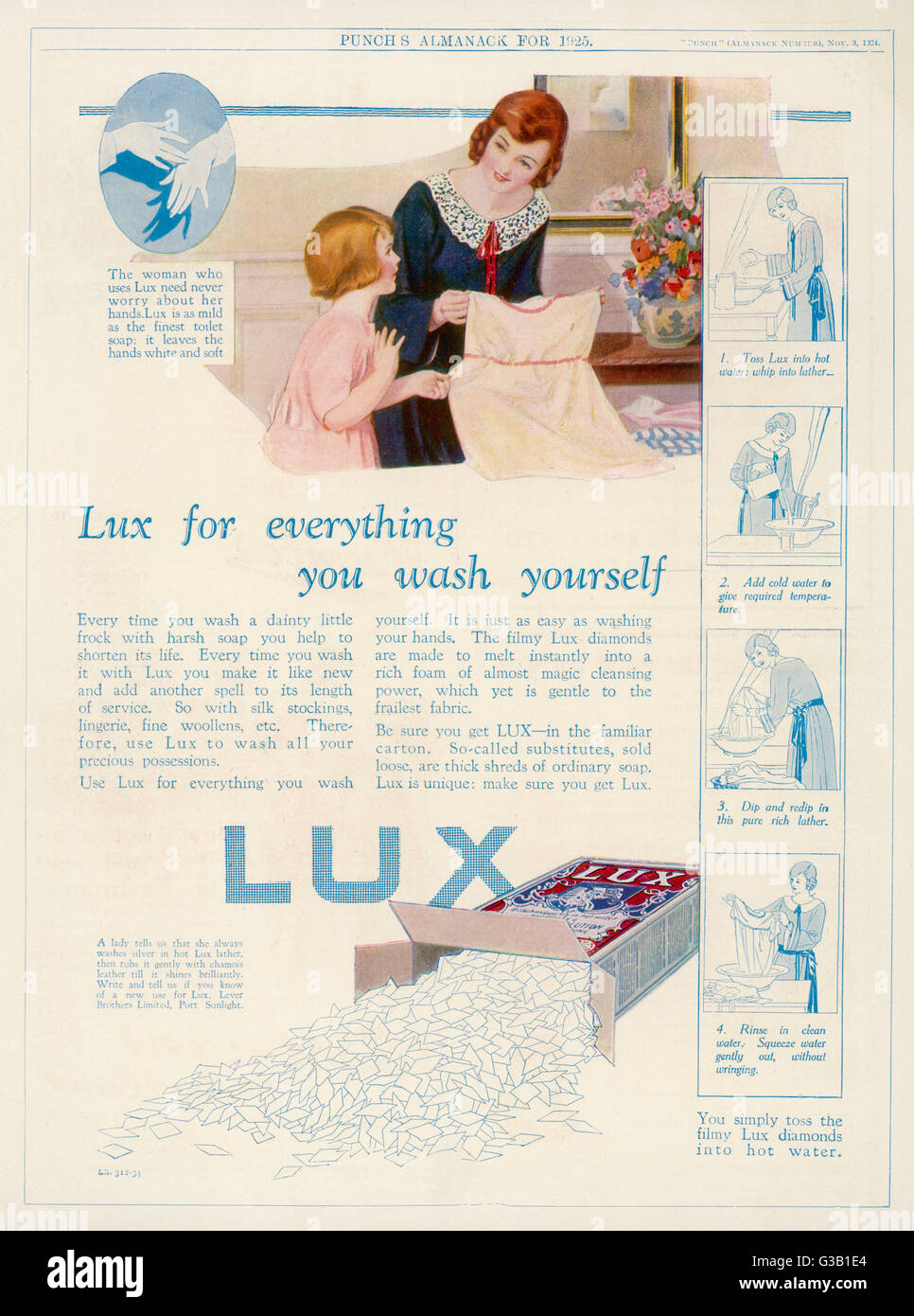 Lux soap flakes - for everything you wash yourself Date: 1924 Stock ...