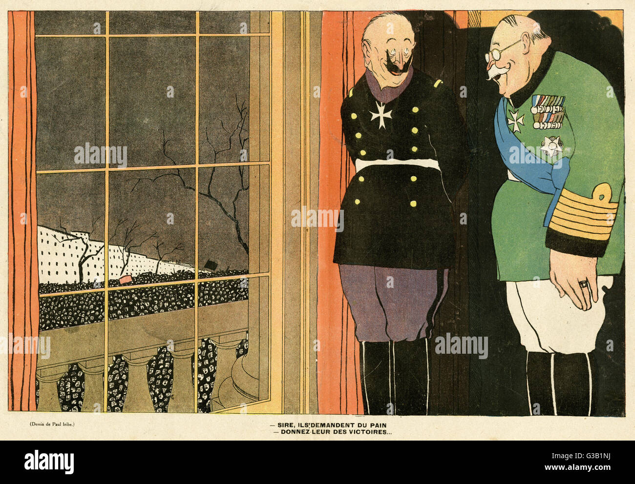 Cartoon, The Riot, WW1 Stock Photo - Alamy