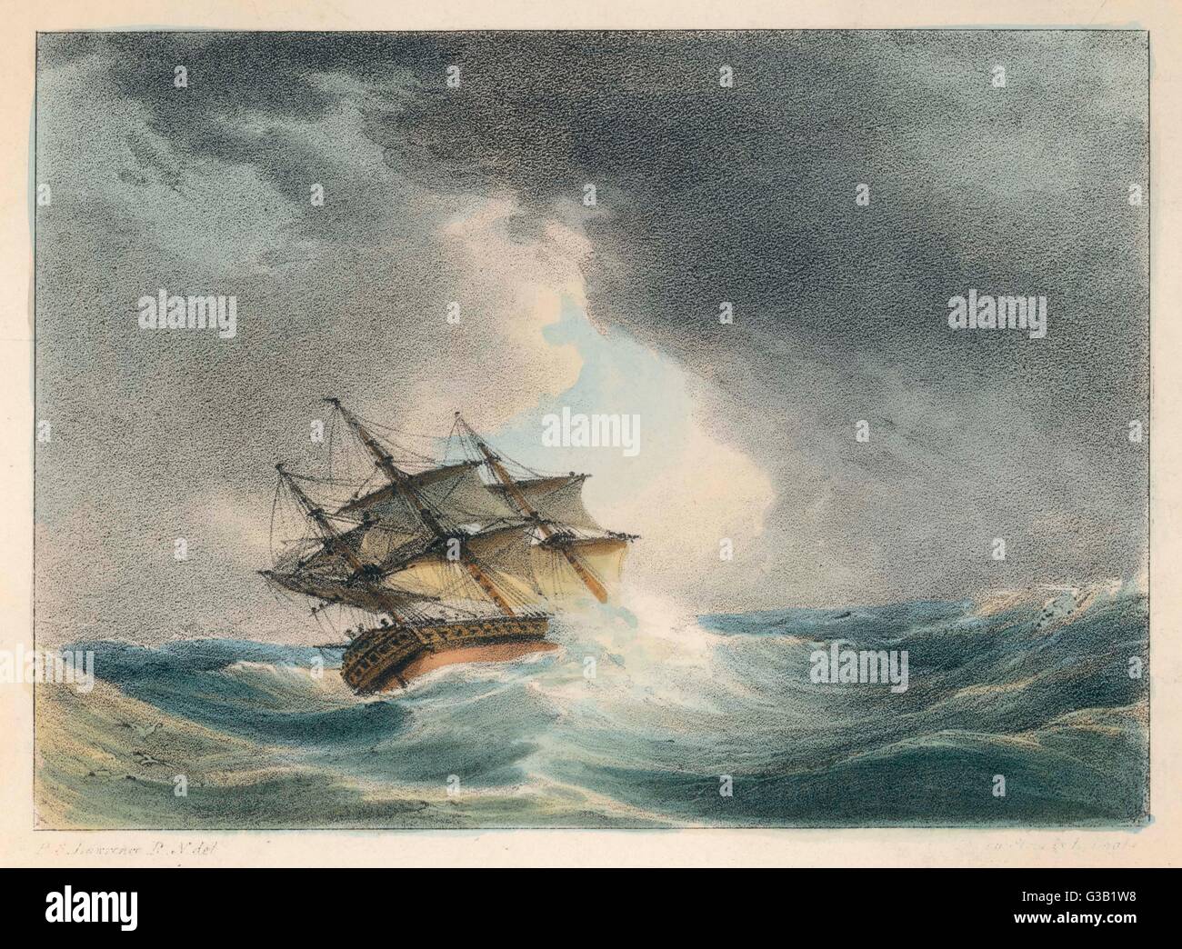 The sailing vessel runs into rough hi-res stock photography and images ...
