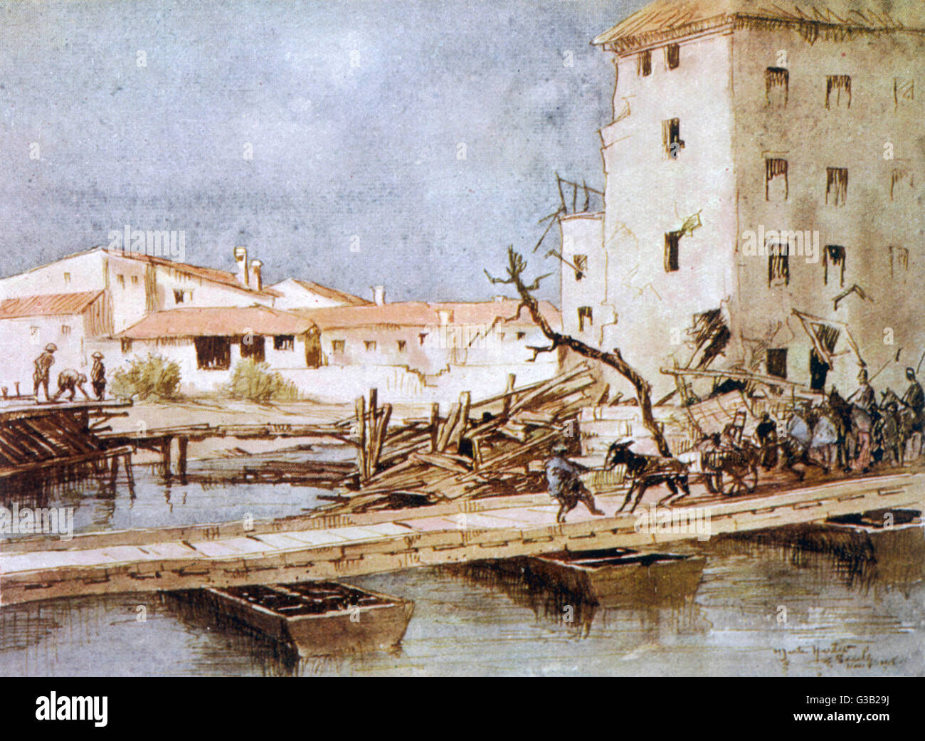 Wwi - Italy - Sacile Bridge Stock Photo - Alamy