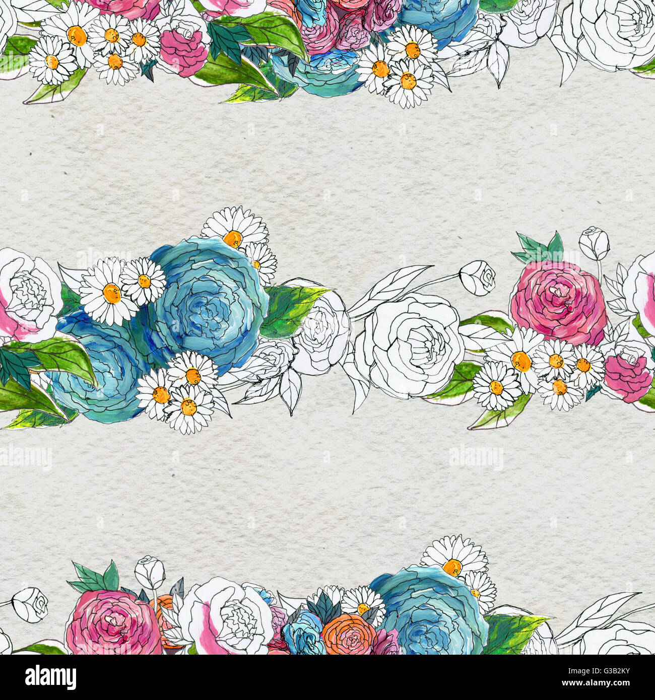 Seamless pattern with peony Stock Photo - Alamy