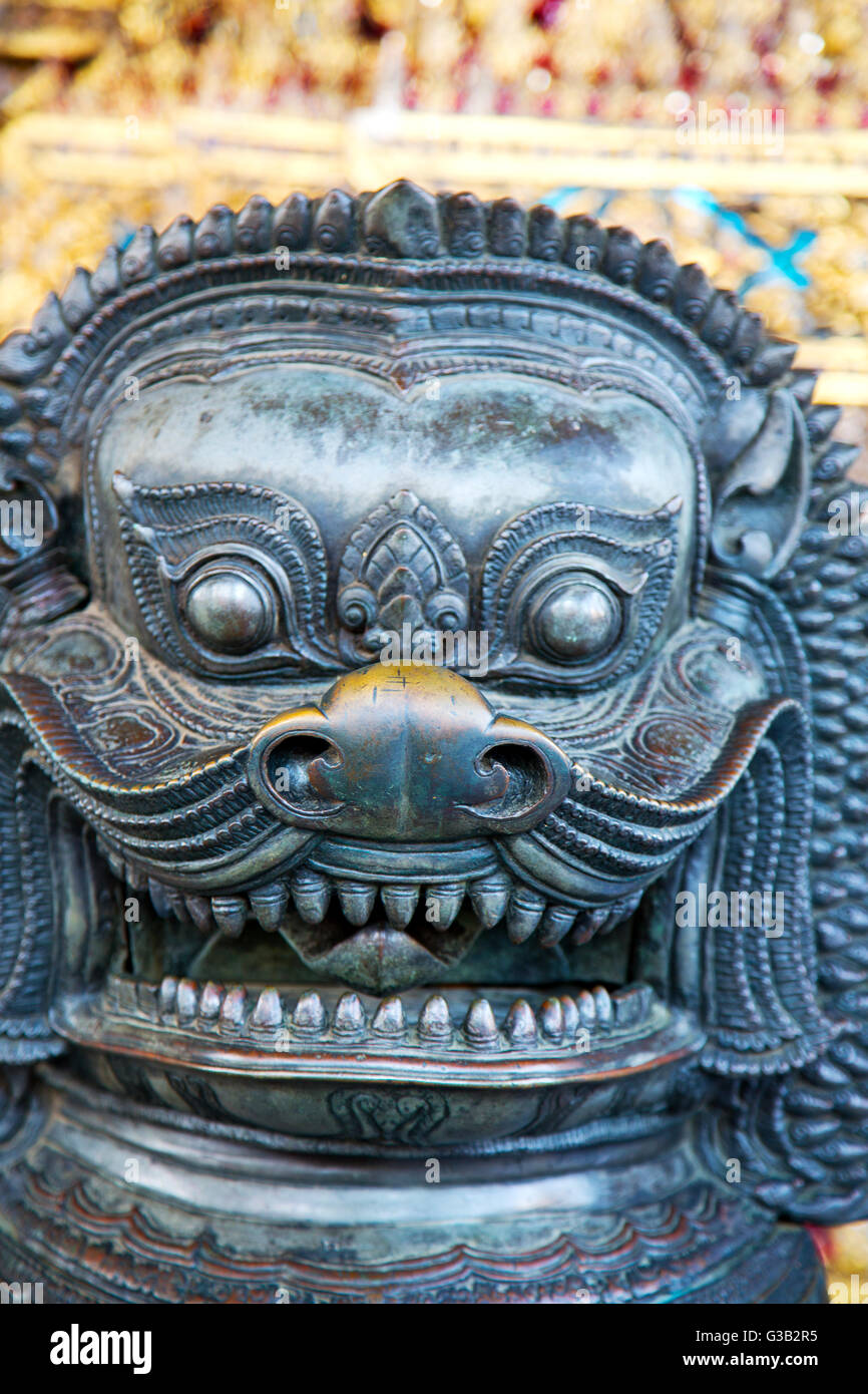 demon in the temple bangkok asia thailand abstract cross colors step ...