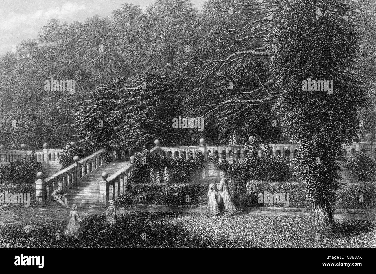 HADDON HALL/TERRACE 1850 Stock Photo - Alamy