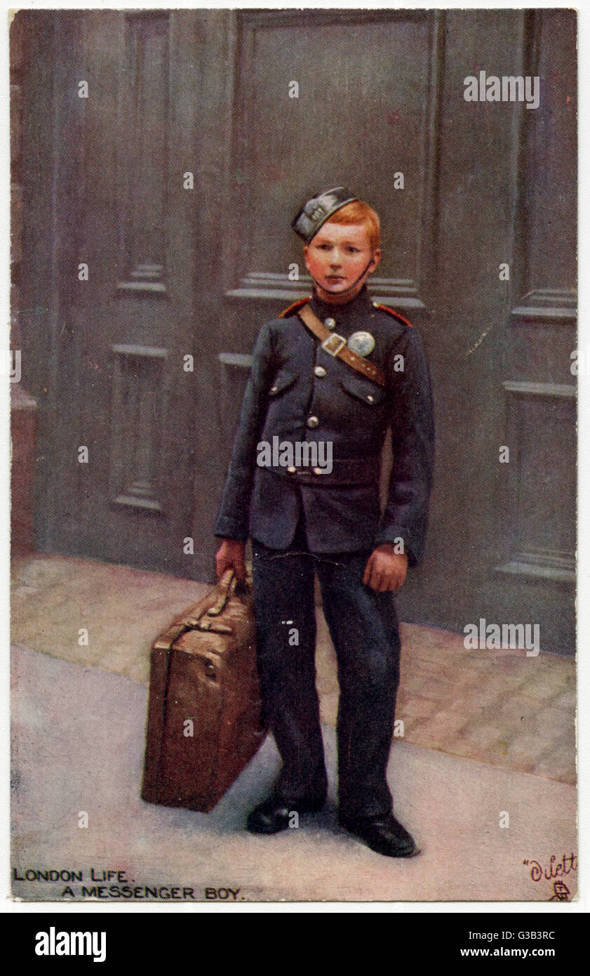 London Messenger Boy Stock Photo - Alamy