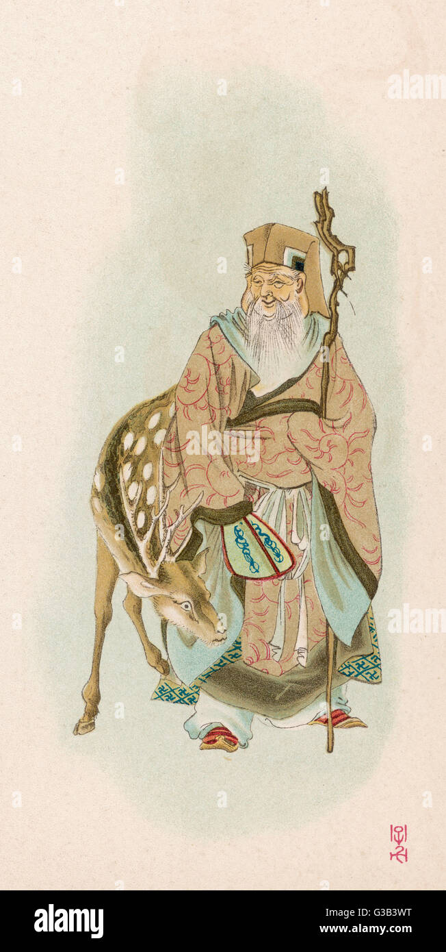 The god of Longevity : the deer which accompanies him is likewise a ...
