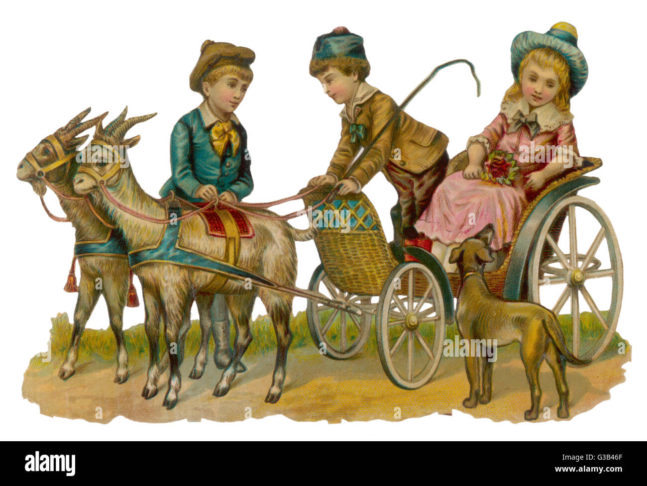 Children with goat Cut Out Stock Images & Pictures - Alamy
