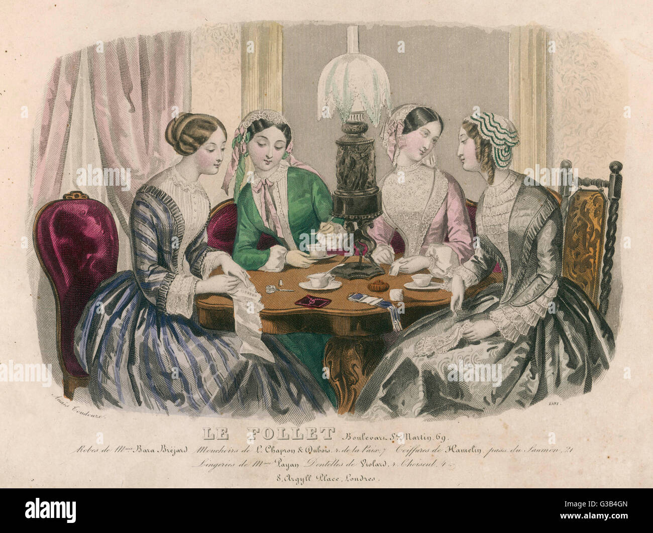 FOUR LADIES TAKE TEA Stock Photo - Alamy