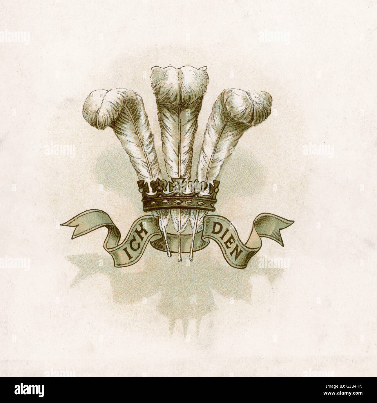 The Prince of Wales's feathers, with the motto 'Ich Dien' (I serve ...