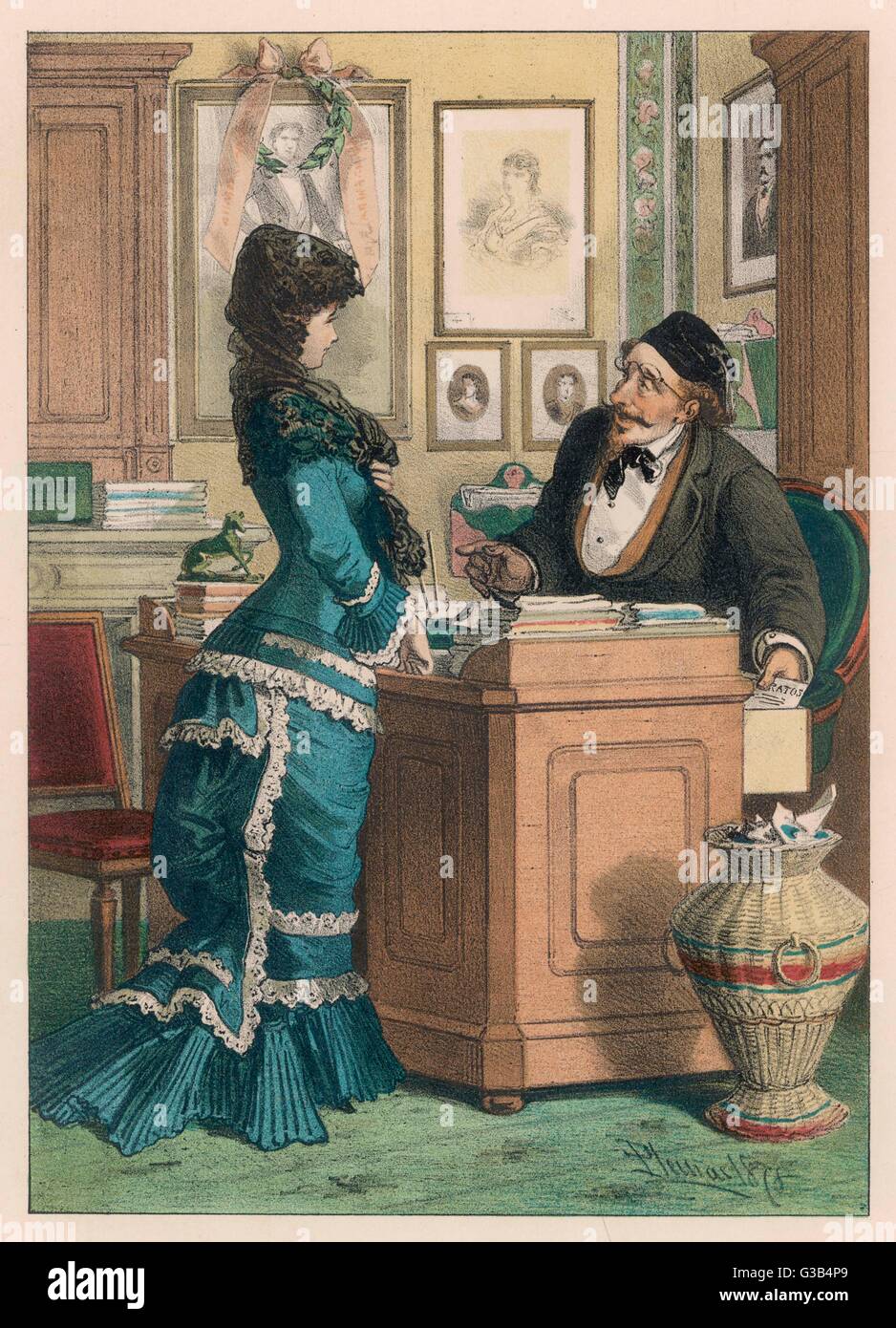 An actress with her agent Date: 1878 Stock Photo - Alamy