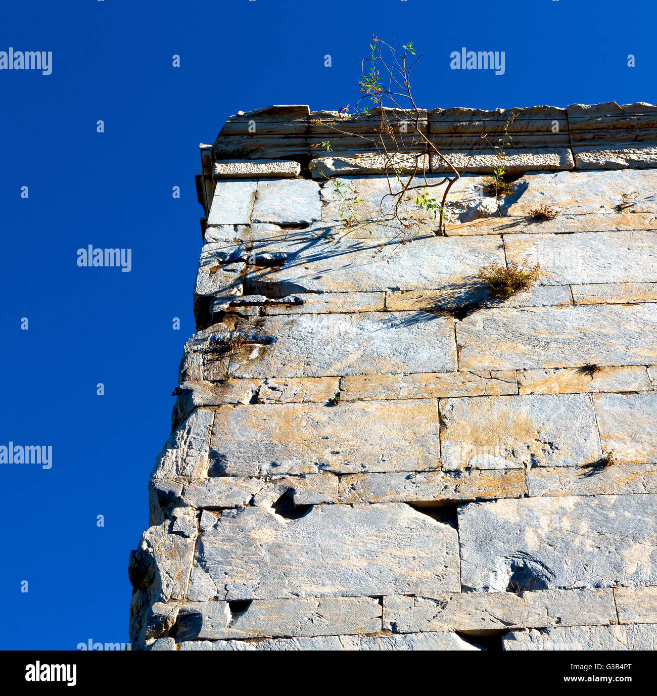 in europe athens acropolis and sky old towert and marble brick Stock ...