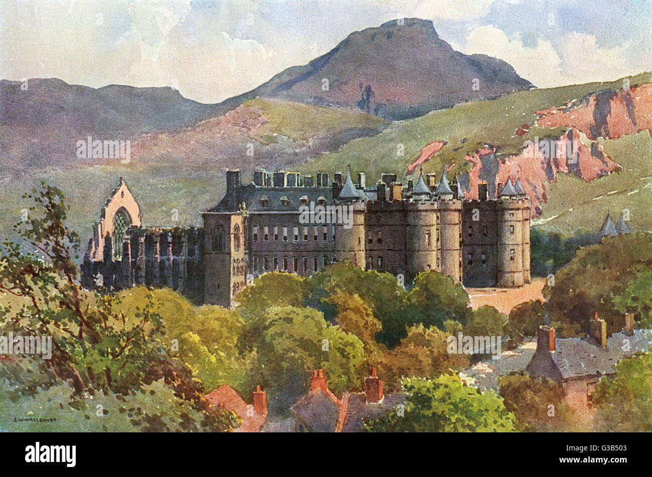 Holyrood palace arthurs seat hi-res stock photography and images - Alamy
