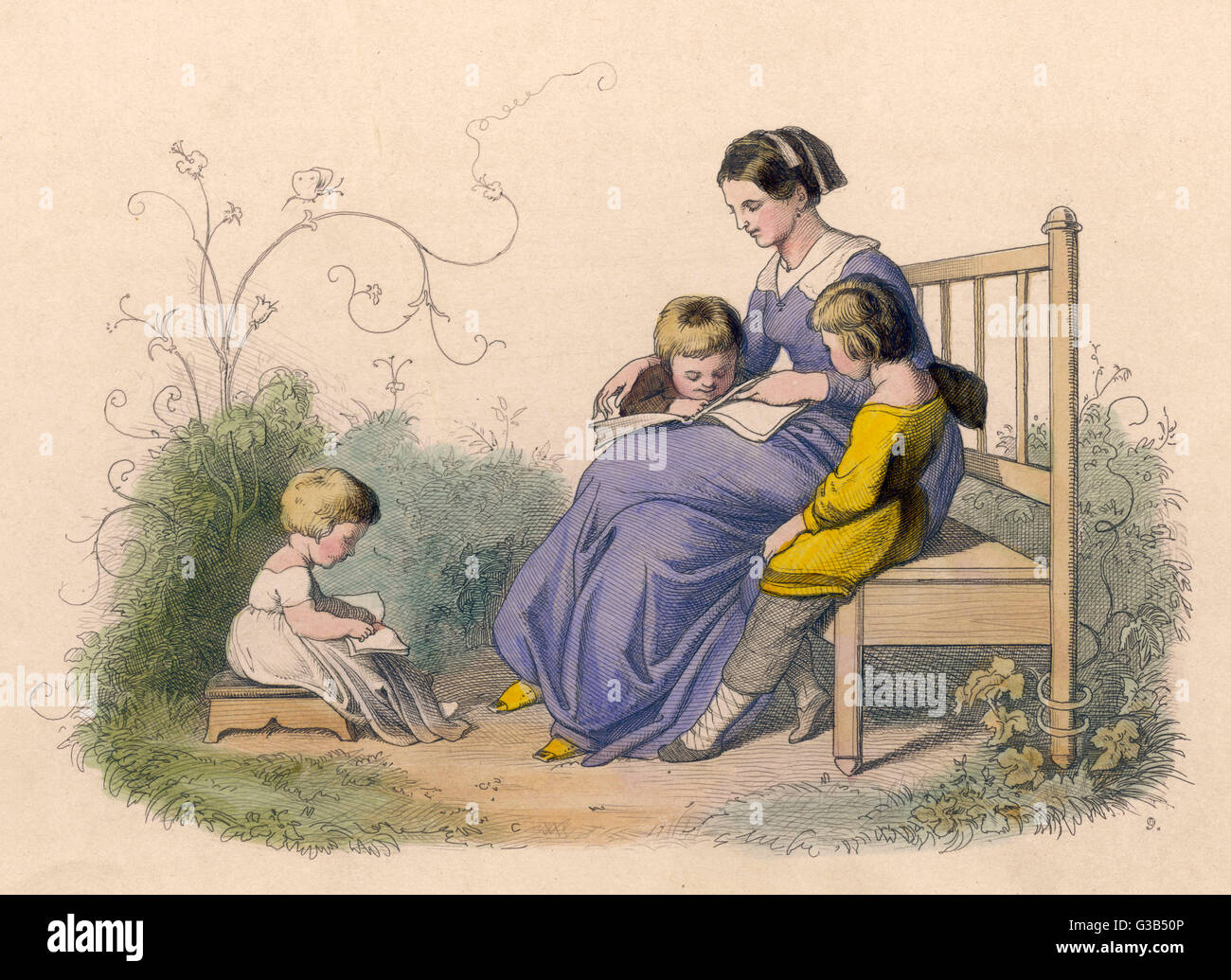 MOTHER & CHILDREN READ Stock Photo - Alamy