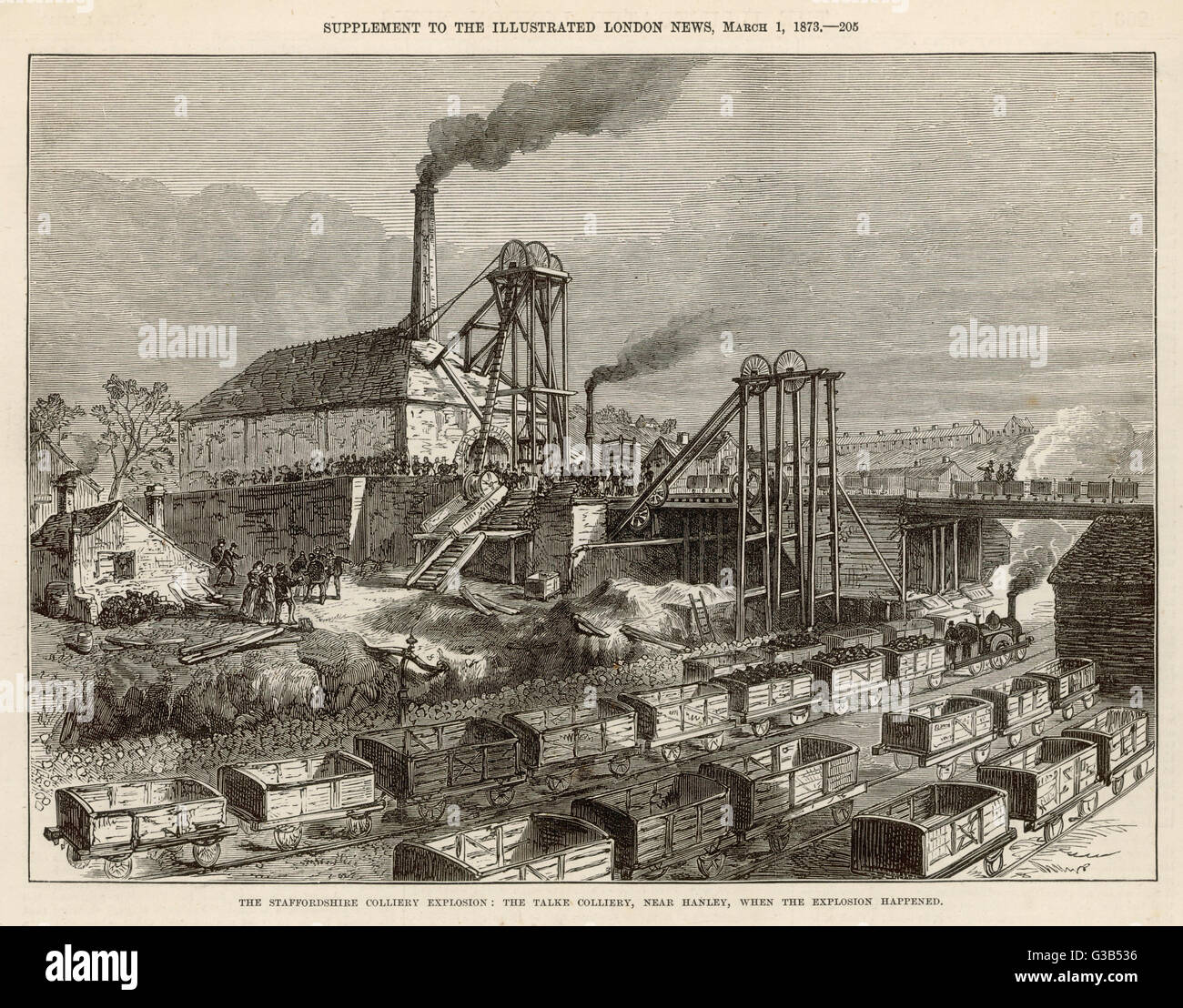 Talke-on-the-Hill colliery, near Hanley, Staffordshire, the scene of an ...