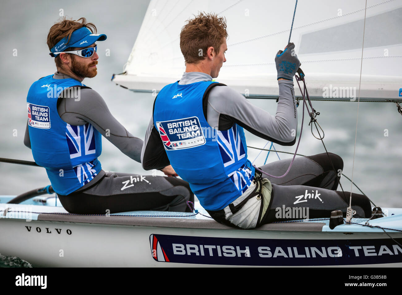 Team GBR Olympic sailors Luke Patience (left) and Chris Grube pictured ...