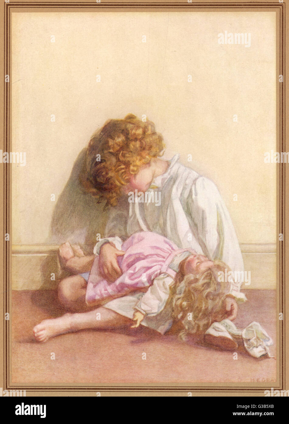 GIRL AND DOLL ASLEEP Stock Photo - Alamy