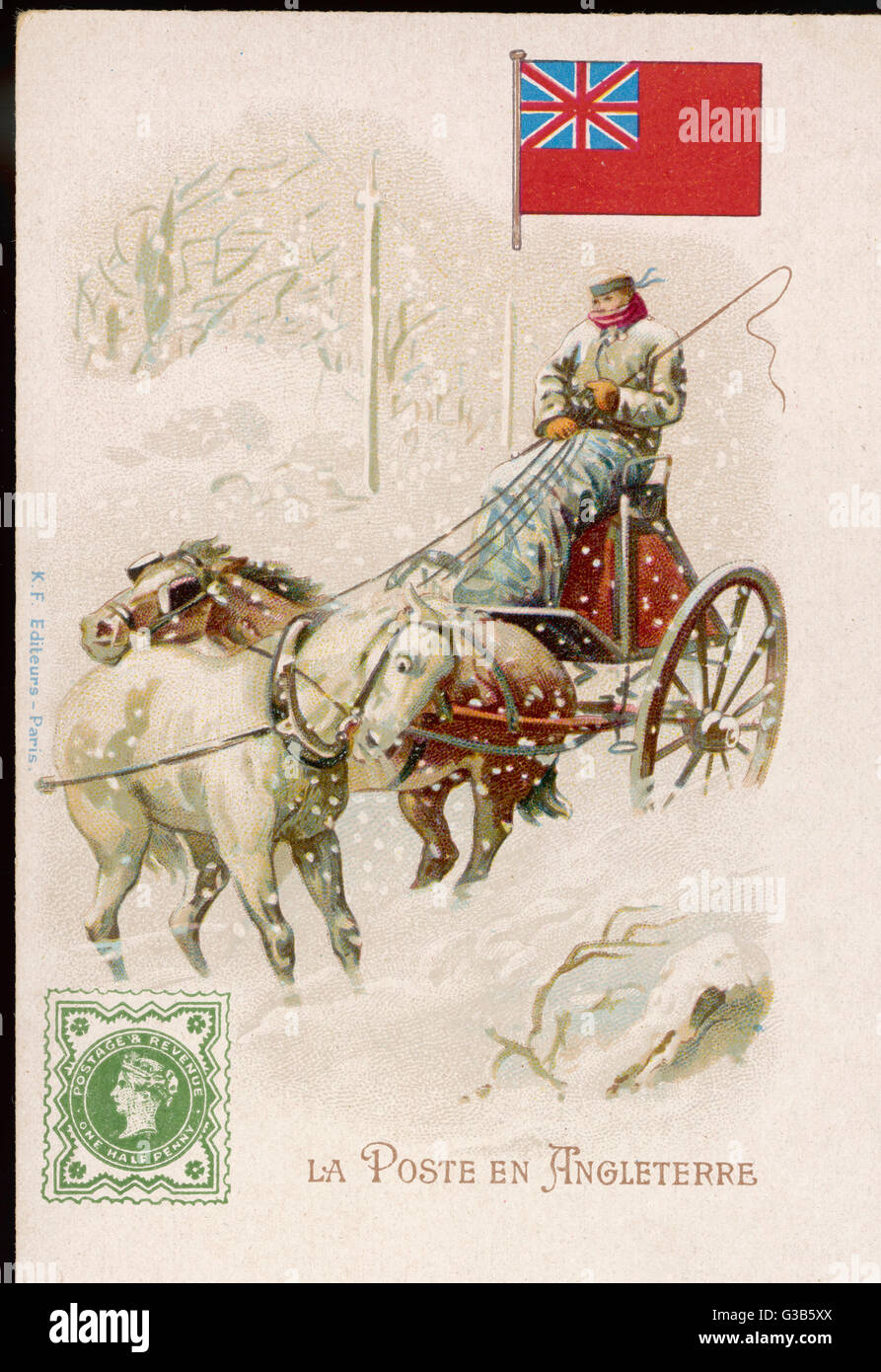 British Postman in Snow Stock Photo - Alamy