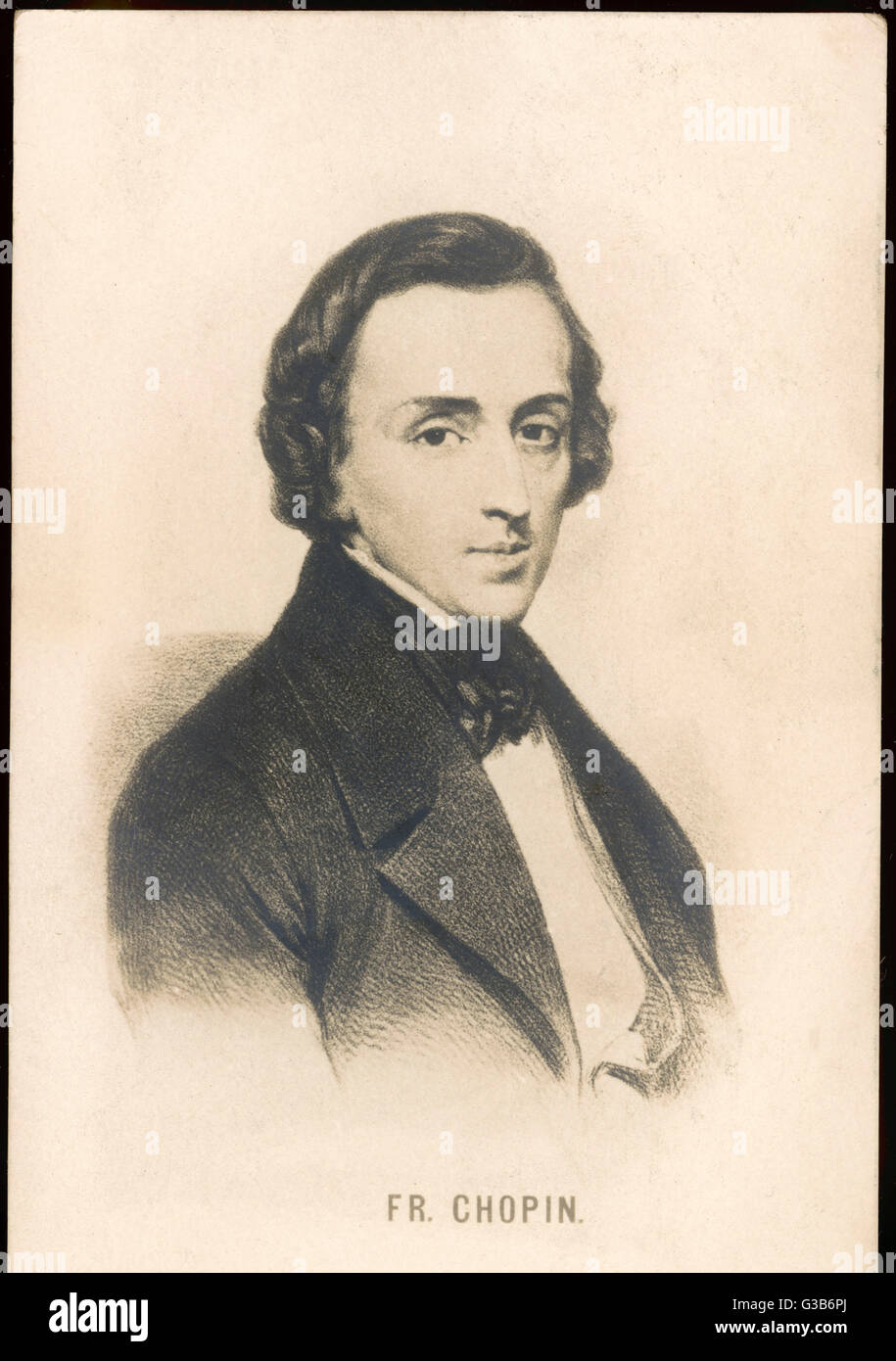 Chopin - Polish Postcard Stock Photo - Alamy