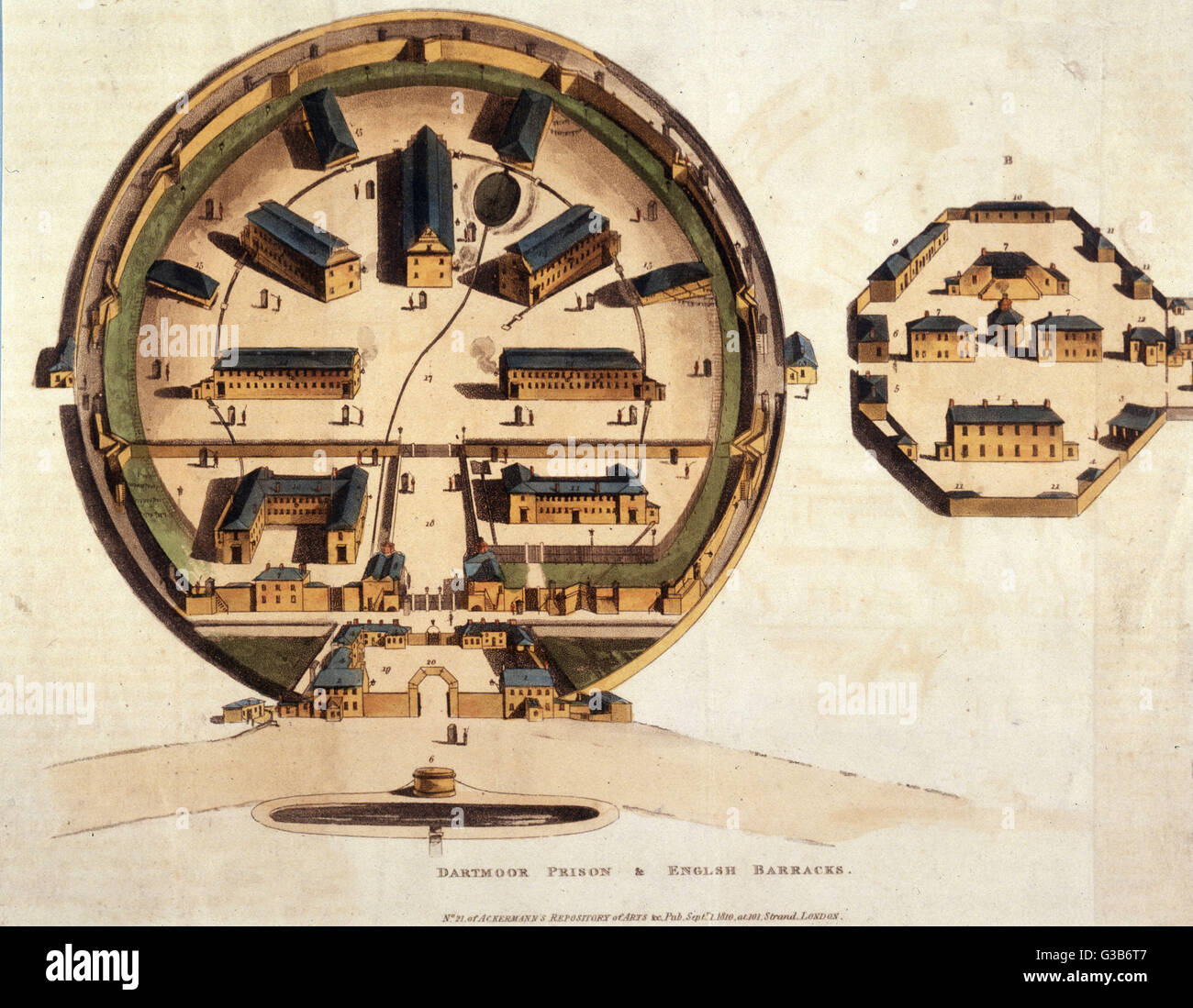 A Splendid Birds Eye View Of The Recently Built Dartmoor Prison And English Barracks