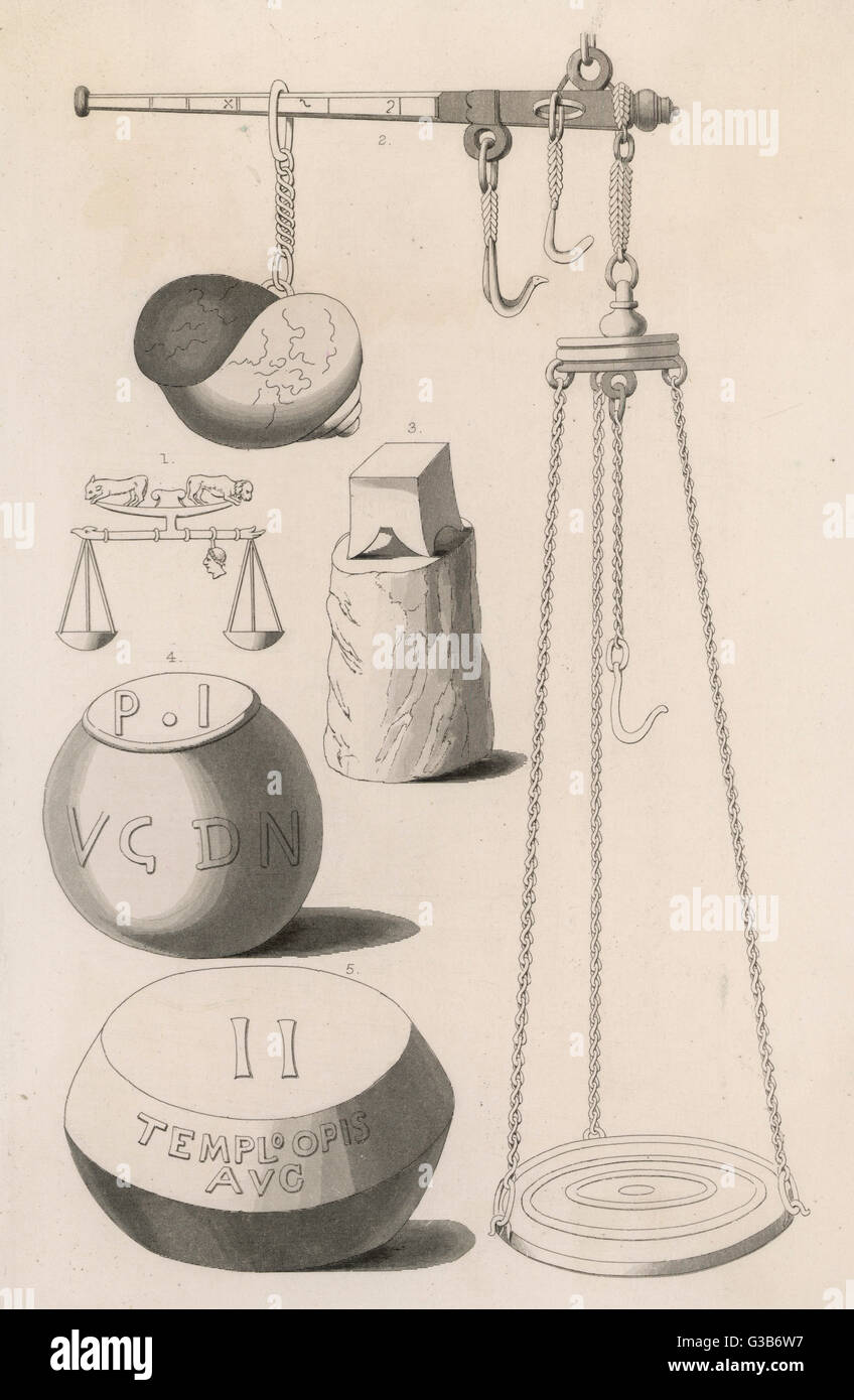 Roman Scales - Weights Stock Photo - Alamy