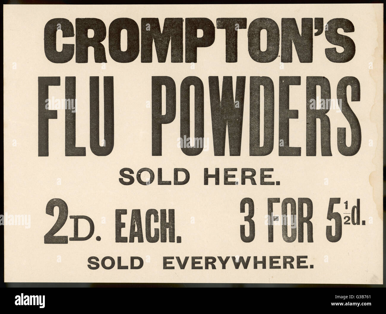 Crompton's Flu Powder Stock Photo - Alamy