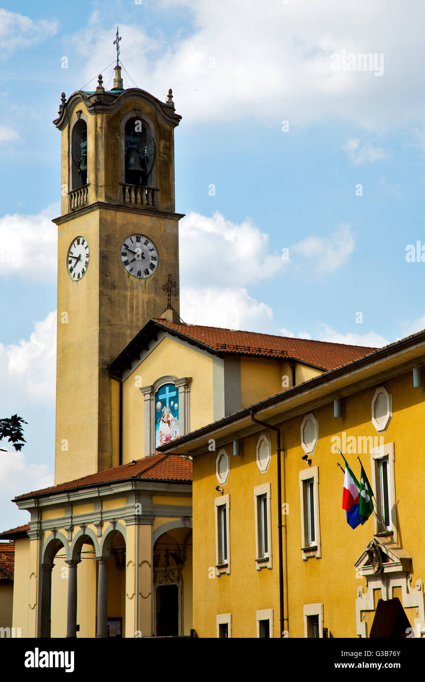 flag church albizzate varese italy the old wall terrace bell tower ...