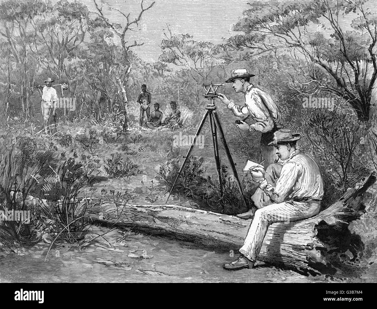 Surveying party in Australia 1895 Stock Photo - Alamy