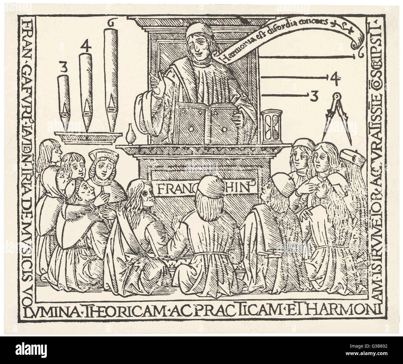 The academy of Franchino Gaforio (1451 - 1522) showing his theory of ...
