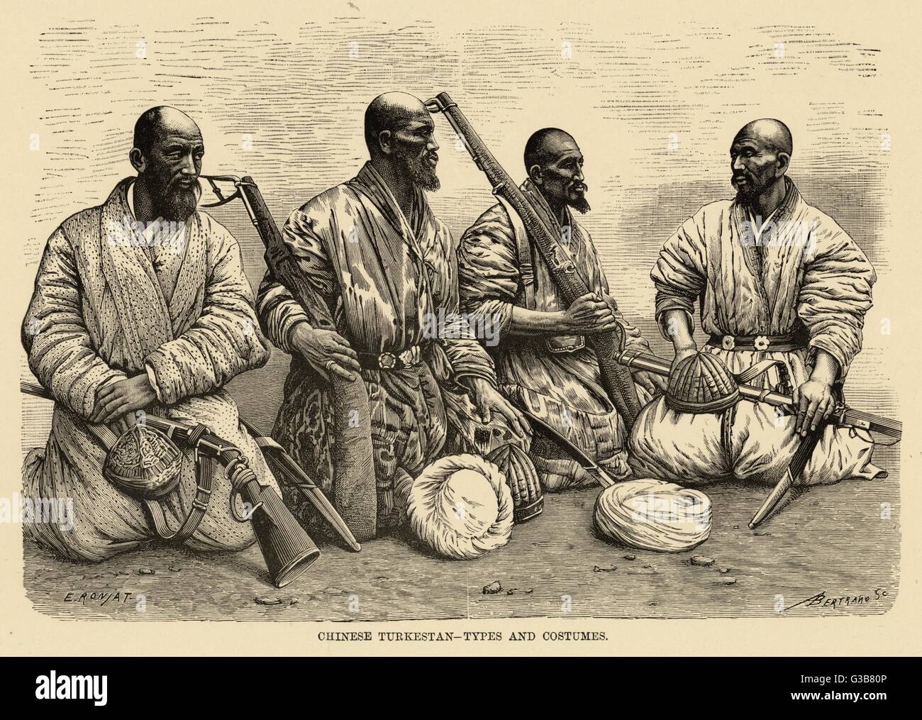 Four Uighur men from the far west of China. The Uighurs have a ...